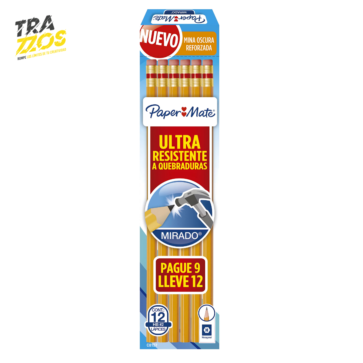Lápiz #2 Mirado Hexagonal x12 – Trazzos Papeleria Online