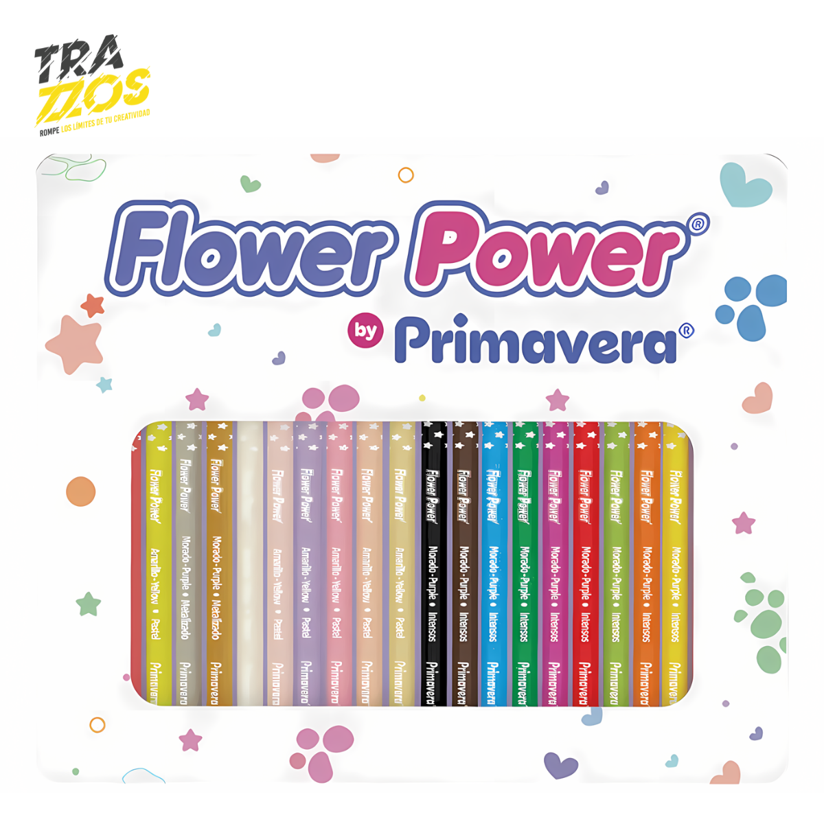 Colores Primavera Flower Power Caja Metálica x24 – Trazzos Papeleria Online