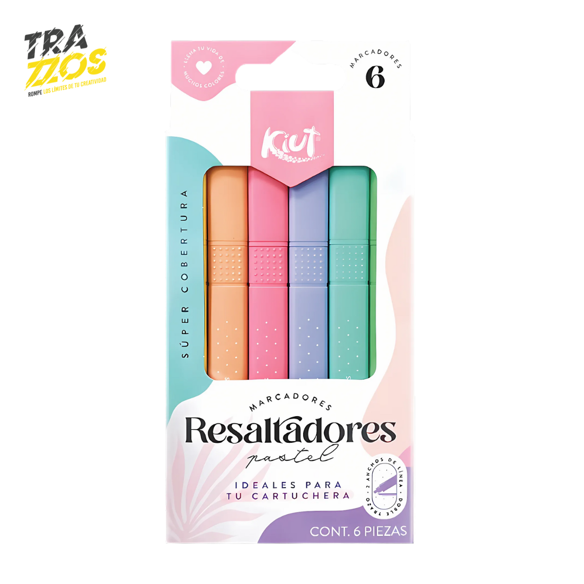 Resaltadores Kiut Delgados Pastel x6 – Trazzos Papeleria Online